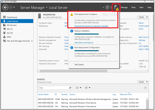 How do you set up an Active Directory in Windows